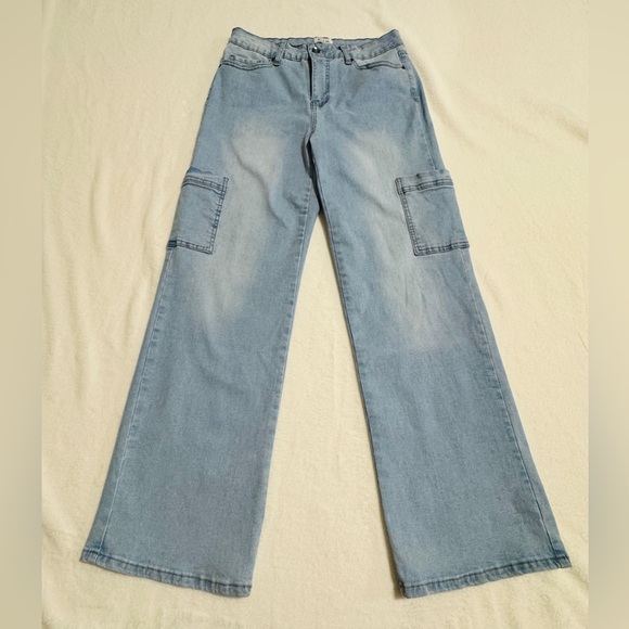 BLEU | Jeans | Womens Light Blue Cargo Jeans | Poshmark